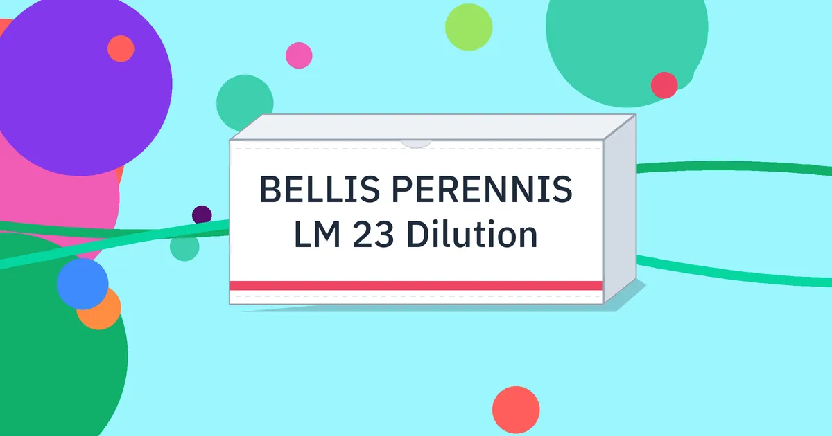 Symbolbild: Packung mit der Aufschrift BELLIS PERENNIS LM 23 Dilution (PZN 12791691) – Verfügbarkeit und Bezug in Apotheken in Frankfurt am Main