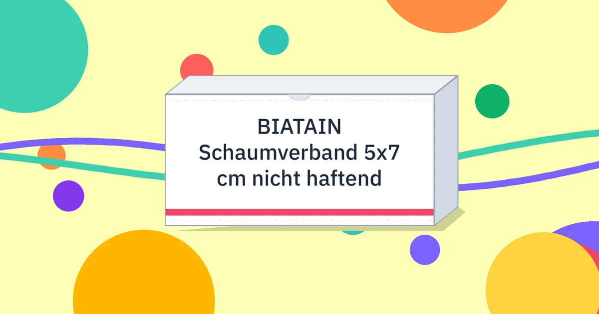 Symbolbild: Packung mit der Aufschrift BIATAIN Schaumverband 5x7 cm nicht haftend (PZN 18736517) – Verfügbarkeit und Bezug in Apotheken in Frankfurt am Main