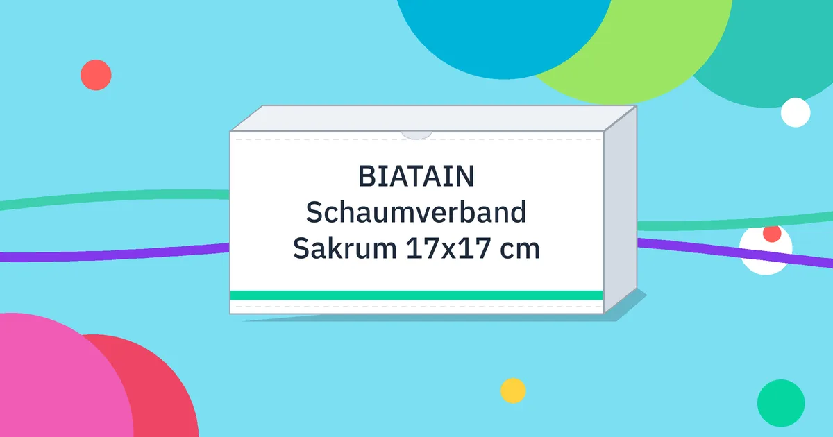 Symbolbild: Packung mit der Aufschrift BIATAIN Schaumverband Sakrum 17x17 cm (PZN 17450931) – Verfügbarkeit und Bezug in Apotheken in Frankfurt am Main