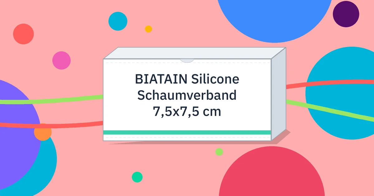 Symbolbild: Packung mit der Aufschrift BIATAIN Silicone Schaumverband 7,5x7,5 cm (PZN 14278851) – Verfügbarkeit und Bezug in Apotheken in Frankfurt am Main