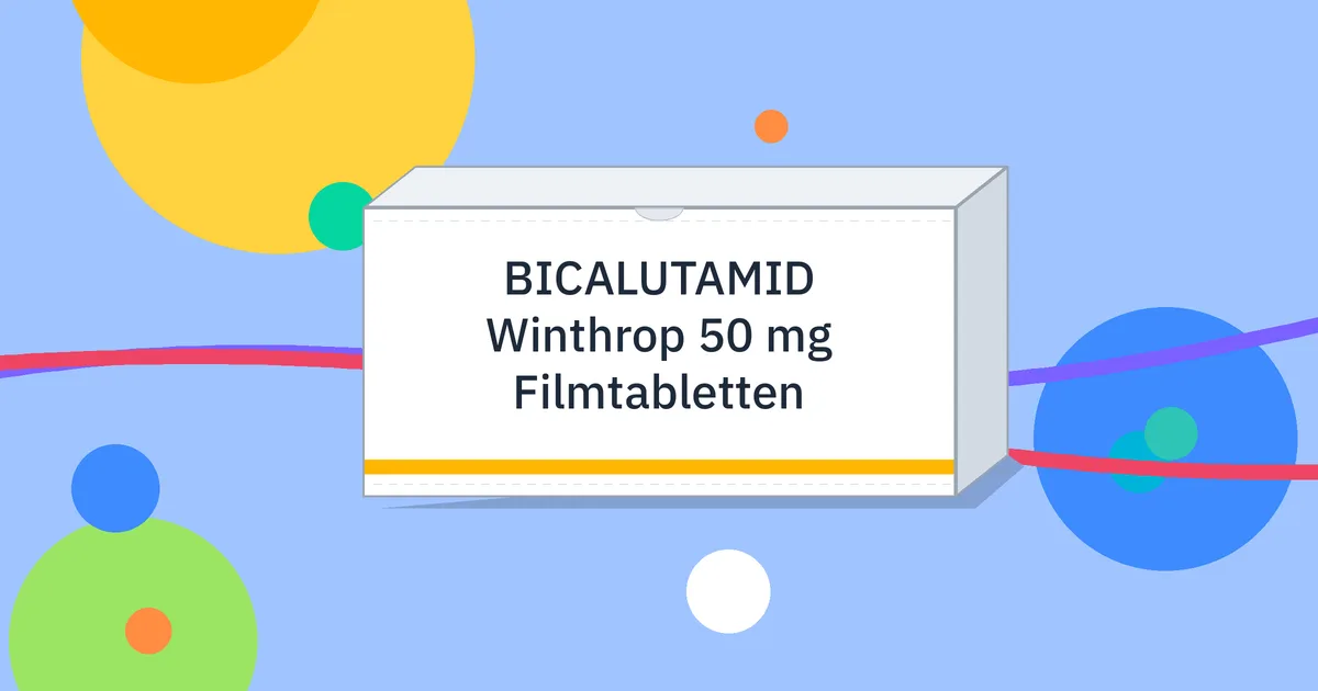 Symbolbild: Packung mit der Aufschrift BICALUTAMID Winthrop 50 mg Filmtabletten (PZN 02498122) – Verfügbarkeit und Bezug in Apotheken in Frankfurt am Main