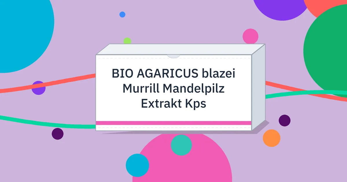Symbolbild: Packung mit der Aufschrift BIO AGARICUS blazei Murrill Mandelpilz Extrakt Kps (PZN 15544697) – Verfügbarkeit und Bezug in Apotheken in Frankfurt am Main