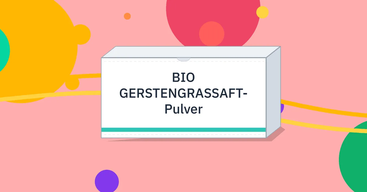 Symbolbild: Packung mit der Aufschrift BIO GERSTENGRASSAFT-Pulver (PZN 11685917) – Verfügbarkeit und Bezug in Apotheken in Frankfurt am Main