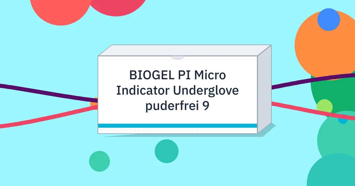 Symbolbild: Packung mit der Aufschrift BIOGEL PI Micro Indicator Underglove puderfrei 9 (PZN 13864920) – Verfügbarkeit und Bezug in Apotheken in Frankfurt am Main