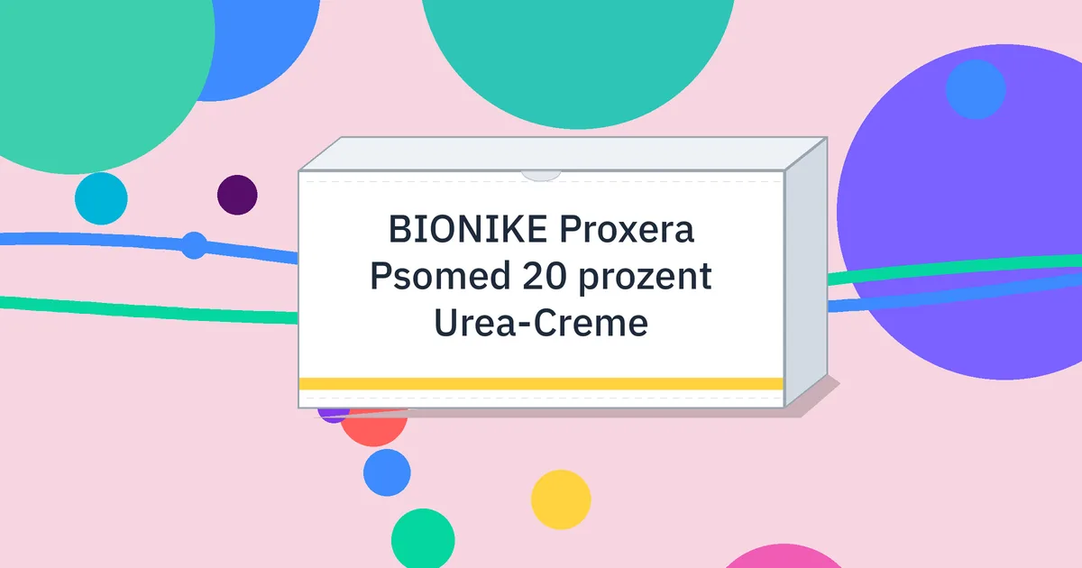 Symbolbild: Packung mit der Aufschrift BIONIKE Proxera Psomed 20 prozent Urea-Creme (PZN 13751765) – Verfügbarkeit und Bezug in Apotheken in Frankfurt am Main