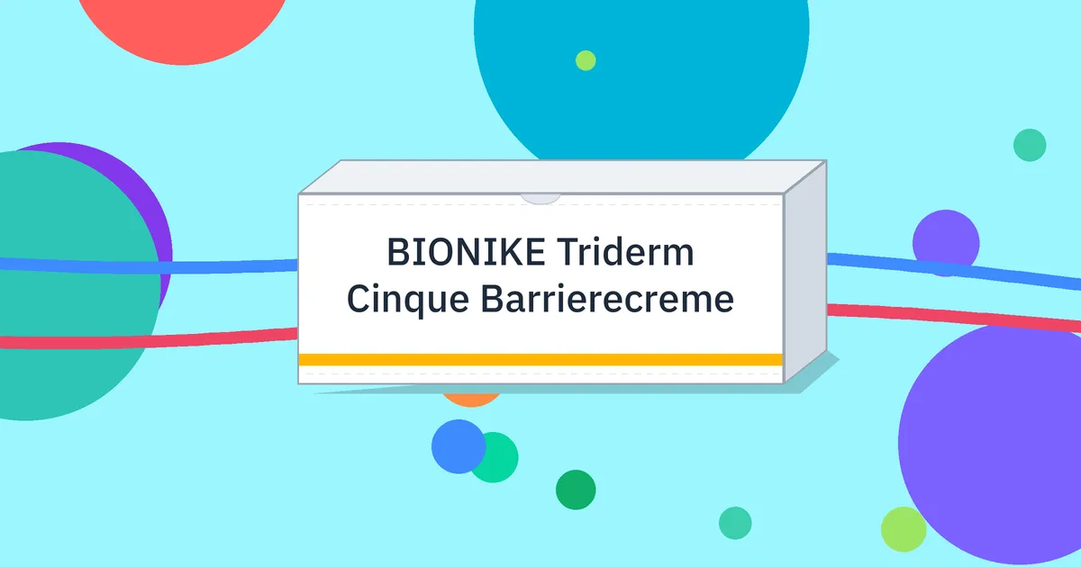 Symbolbild: Packung mit der Aufschrift BIONIKE Triderm Cinque Barrierecreme (PZN 12534712) – Verfügbarkeit und Bezug in Apotheken in Frankfurt am Main