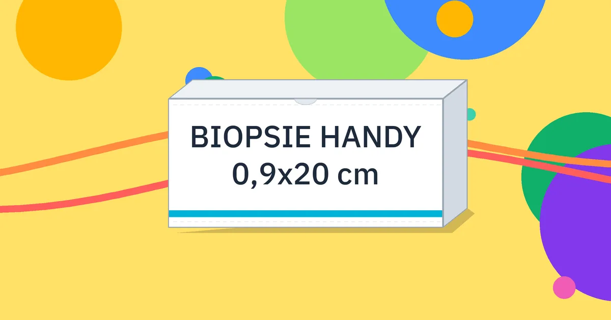 Symbolbild: Packung mit der Aufschrift BIOPSIE HANDY 0,9x20 cm (PZN 20085406) – Verfügbarkeit und Bezug in Apotheken in Frankfurt am Main