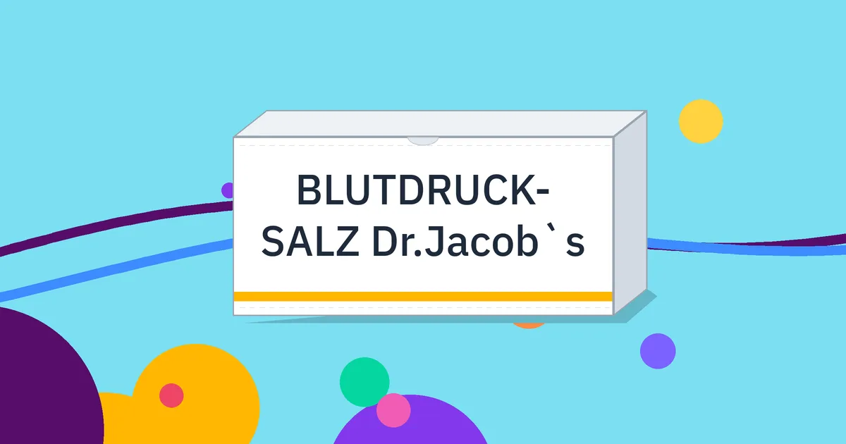 Symbolbild: Packung mit der Aufschrift BLUTDRUCK-SALZ Dr.Jacob`s (PZN 15587057) – Verfügbarkeit und Bezug in Apotheken in Frankfurt am Main