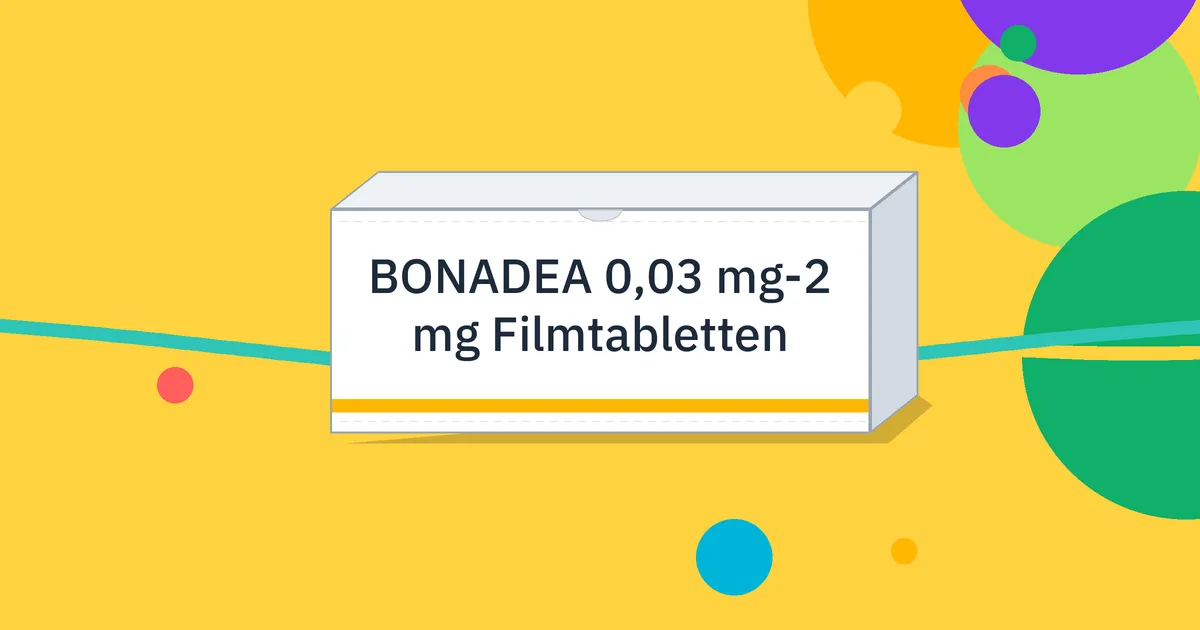 Symbolbild: Packung mit der Aufschrift BONADEA 0,03 mg-2 mg Filmtabletten (PZN 09213329) – Verfügbarkeit und Bezug in Apotheken in Frankfurt am Main