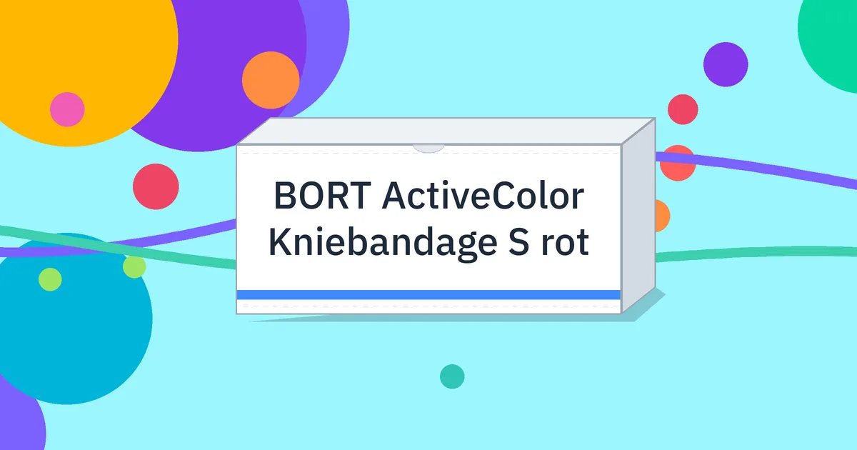 Symbolbild: Packung mit der Aufschrift BORT ActiveColor Kniebandage S rot (PZN 06914712) – Verfügbarkeit und Bezug in Apotheken in Frankfurt am Main