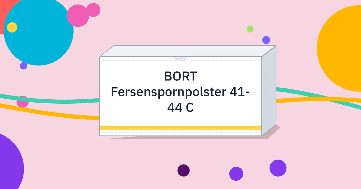 Symbolbild: Packung mit der Aufschrift BORT Fersenspornpolster 41-44 C (PZN 03810030) – Verfügbarkeit und Bezug in Apotheken in Frankfurt am Main