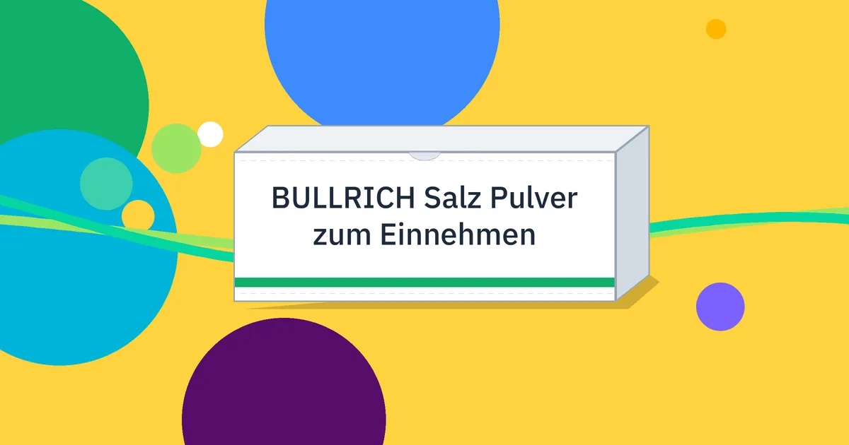 Symbolbild: Packung mit der Aufschrift BULLRICH Salz Pulver zum Einnehmen (PZN 09504653) – Verfügbarkeit und Bezug in Apotheken in Frankfurt am Main