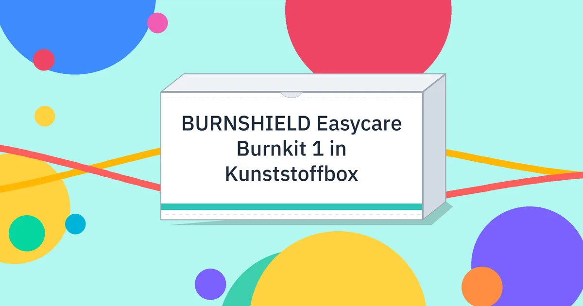 Symbolbild: Packung mit der Aufschrift BURNSHIELD Easycare Burnkit 1 in Kunststoffbox (PZN 05948904) – Verfügbarkeit und Bezug in Apotheken in Frankfurt am Main