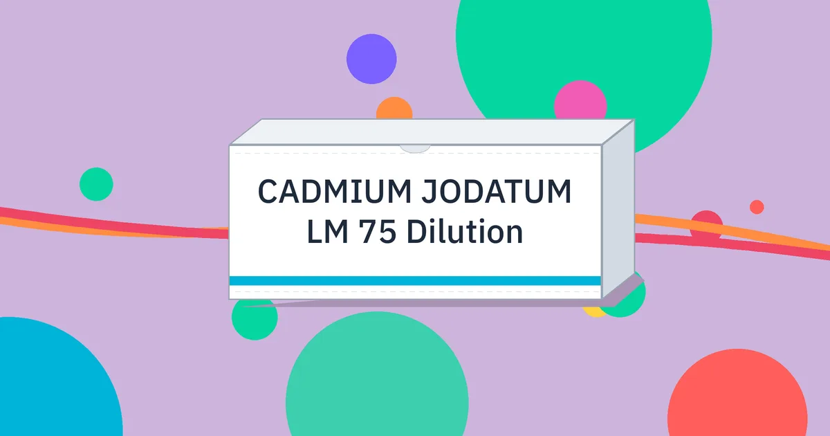 Symbolbild: Packung mit der Aufschrift CADMIUM JODATUM LM 75 Dilution (PZN 12798581) – Verfügbarkeit und Bezug in Apotheken in Frankfurt am Main