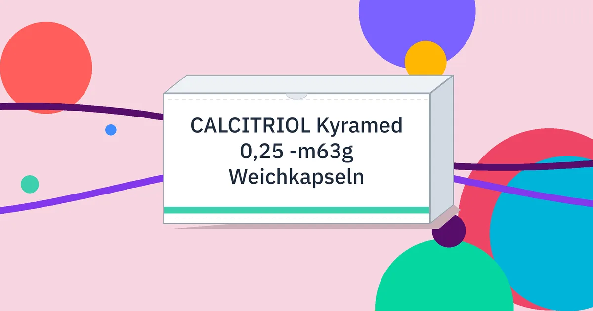 Symbolbild: Packung mit der Aufschrift CALCITRIOL Kyramed 0,25 -m63g Weichkapseln (PZN 03192939) – Verfügbarkeit und Bezug in Apotheken in Frankfurt am Main