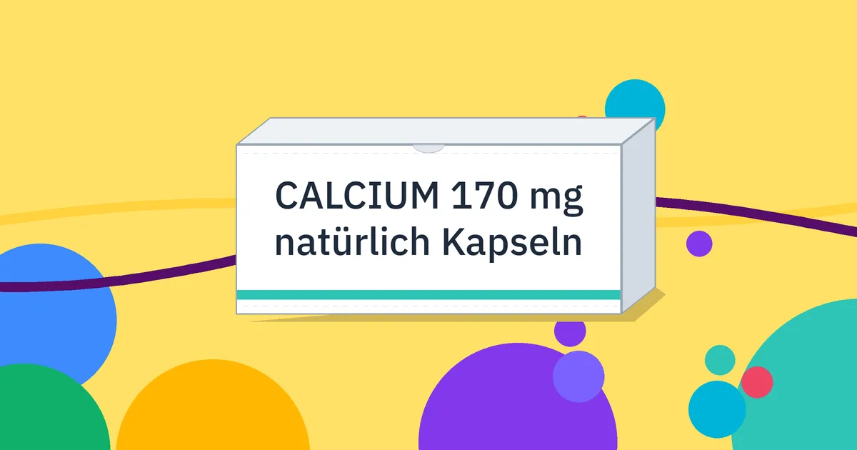 Symbolbild: Packung mit der Aufschrift CALCIUM 170 mg natürlich Kapseln (PZN 11016317) – Verfügbarkeit und Bezug in Apotheken in Frankfurt am Main