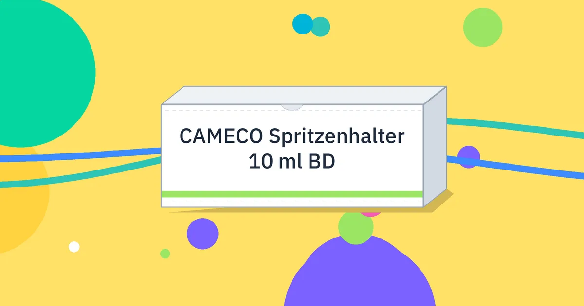 Symbolbild: Packung mit der Aufschrift CAMECO Spritzenhalter 10 ml BD (PZN 06771709) – Verfügbarkeit und Bezug in Apotheken in Frankfurt am Main