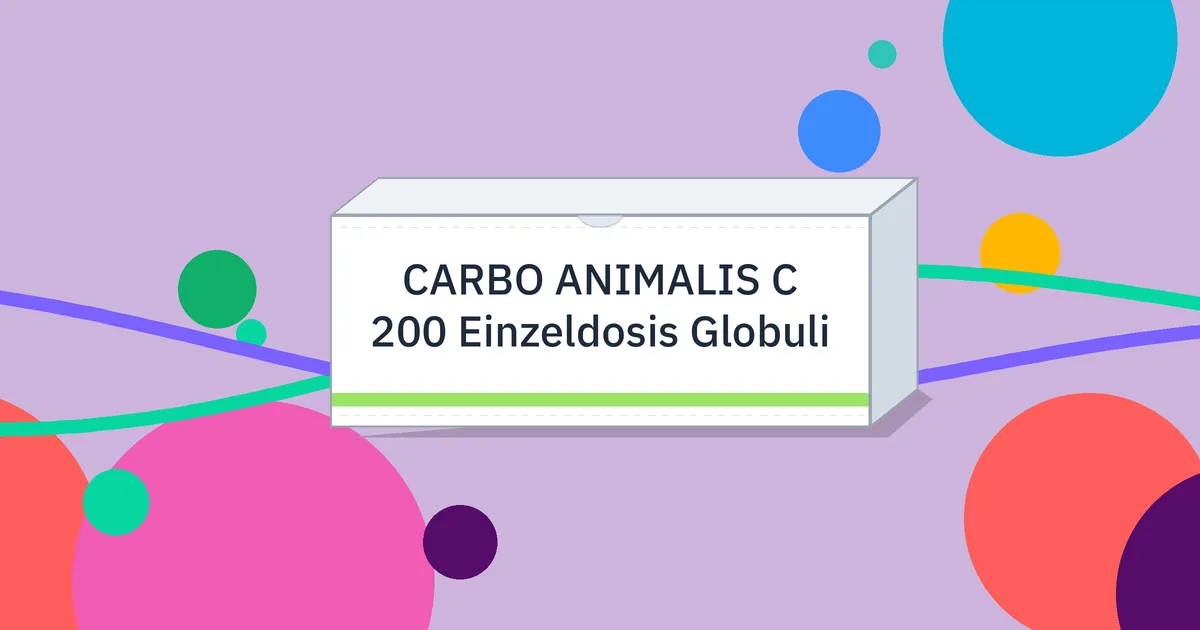 Symbolbild: Packung mit der Aufschrift CARBO ANIMALIS C 200 Einzeldosis Globuli (PZN 01929850) – Verfügbarkeit und Bezug in Apotheken in Frankfurt am Main