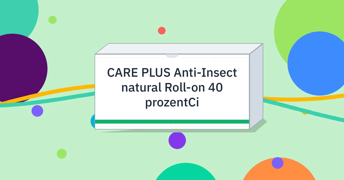 Symbolbild: Packung mit der Aufschrift CARE PLUS Anti-Insect natural Roll-on 40 prozentCi (PZN 09375144) – Verfügbarkeit und Bezug in Apotheken in Frankfurt am Main