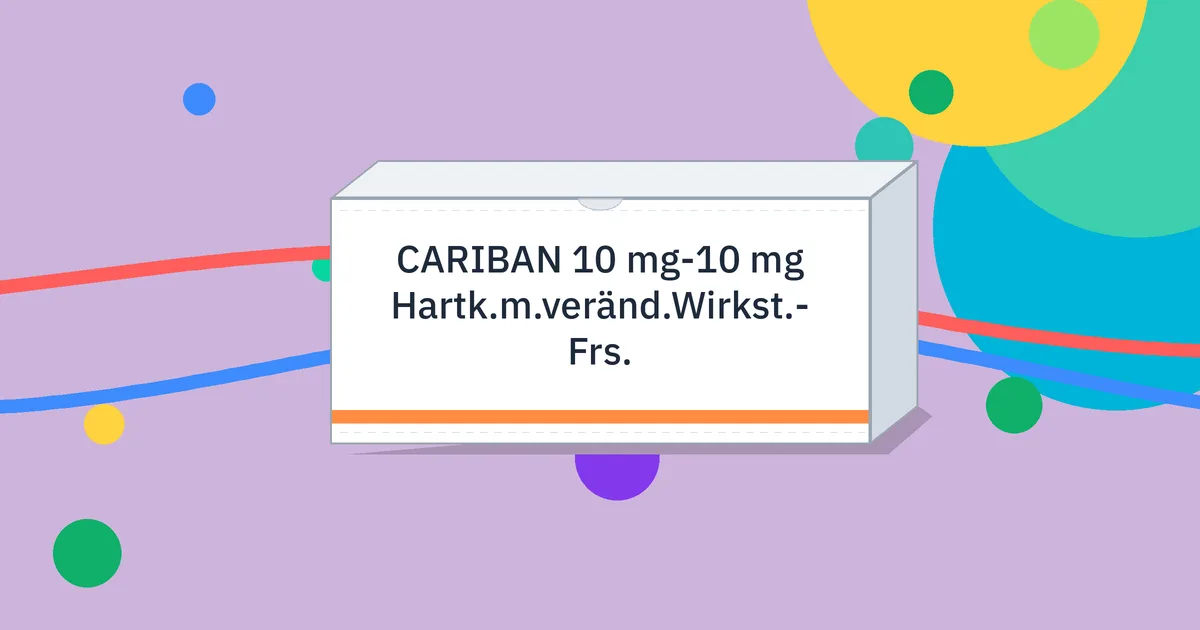Symbolbild: Packung mit der Aufschrift CARIBAN 10 mg-10 mg Hartk.m.veränd.Wirkst.-Frs. (PZN 18704316) – Verfügbarkeit und Bezug in Apotheken in Frankfurt am Main