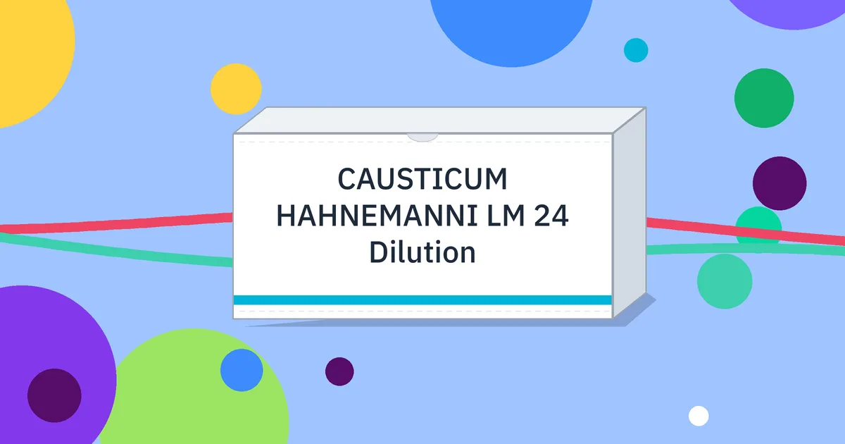 Symbolbild: Packung mit der Aufschrift CAUSTICUM HAHNEMANNI LM 24 Dilution (PZN 03501263) – Verfügbarkeit und Bezug in Apotheken in Frankfurt am Main
