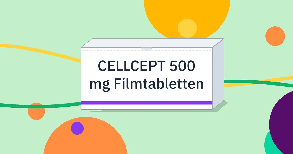 Symbolbild: Packung mit der Aufschrift CELLCEPT 500 mg Filmtabletten (PZN 10020334) – Verfügbarkeit und Bezug in Apotheken in Frankfurt am Main