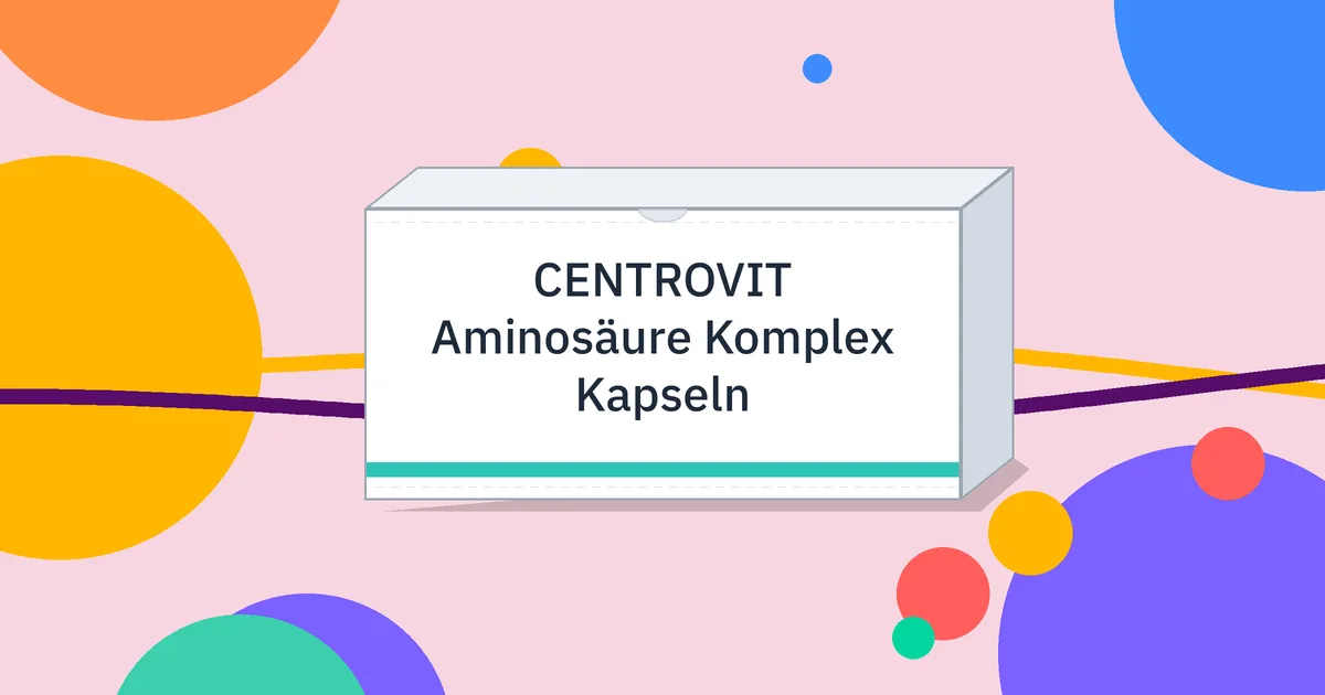 Symbolbild: Packung mit der Aufschrift CENTROVIT Aminosäure Komplex Kapseln (PZN 18757117) – Verfügbarkeit und Bezug in Apotheken in Frankfurt am Main