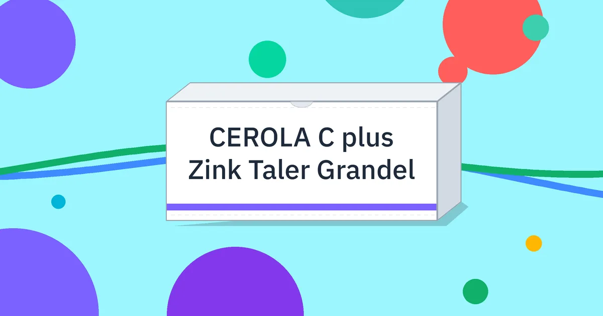 Symbolbild: Packung mit der Aufschrift CEROLA C plus Zink Taler Grandel (PZN 03985812) – Verfügbarkeit und Bezug in Apotheken in Frankfurt am Main