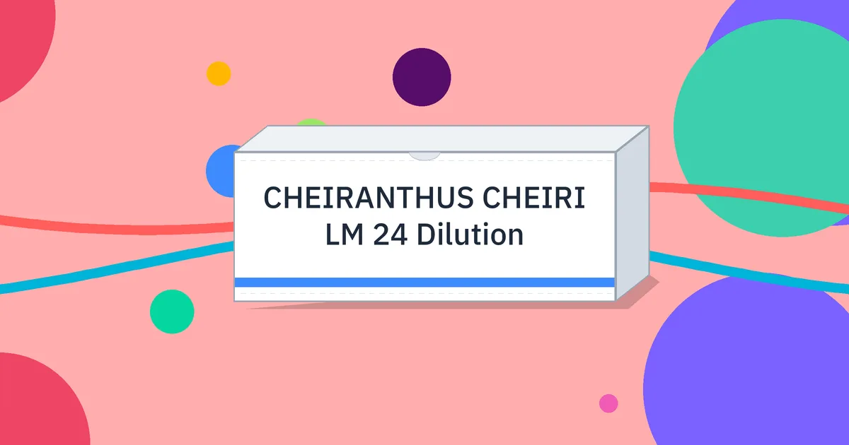 Symbolbild: Packung mit der Aufschrift CHEIRANTHUS CHEIRI LM 24 Dilution (PZN 13439571) – Verfügbarkeit und Bezug in Apotheken in Frankfurt am Main