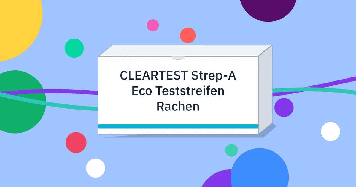 Symbolbild: Packung mit der Aufschrift CLEARTEST Strep-A Eco Teststreifen Rachen (PZN 18739214) – Verfügbarkeit und Bezug in Apotheken in Frankfurt am Main