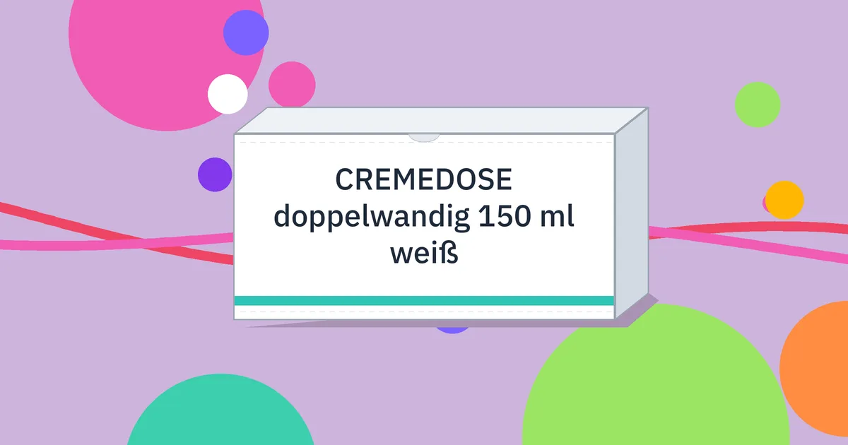 Symbolbild: Packung mit der Aufschrift CREMEDOSE doppelwandig 150 ml weiß (PZN 09667800) – Verfügbarkeit und Bezug in Apotheken in Frankfurt am Main