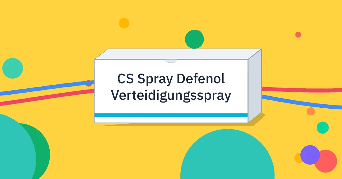 Symbolbild: Packung mit der Aufschrift CS Spray Defenol Verteidigungsspray (PZN 04854035) – Verfügbarkeit und Bezug in Apotheken in Frankfurt am Main