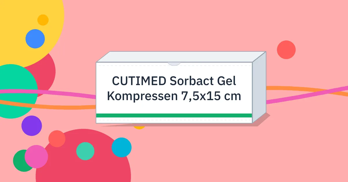 Symbolbild: Packung mit der Aufschrift CUTIMED Sorbact Gel Kompressen 7,5x15 cm (PZN 19670051) – Verfügbarkeit und Bezug in Apotheken in Frankfurt am Main