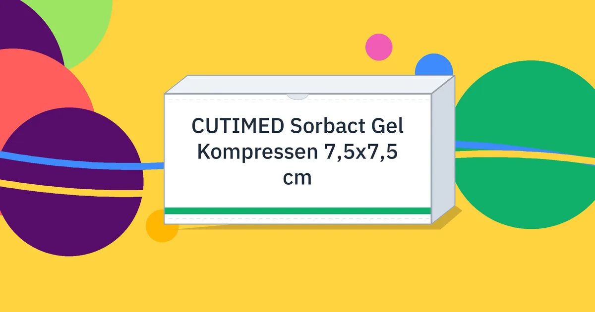 Symbolbild: Packung mit der Aufschrift CUTIMED Sorbact Gel Kompressen 7,5x7,5 cm (PZN 18003571) – Verfügbarkeit und Bezug in Apotheken in Frankfurt am Main