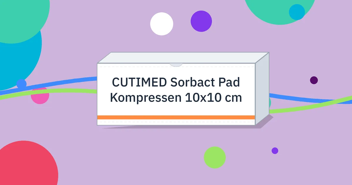 Symbolbild: Packung mit der Aufschrift CUTIMED Sorbact Pad Kompressen 10x10 cm (PZN 20114295) – Verfügbarkeit und Bezug in Apotheken in Frankfurt am Main