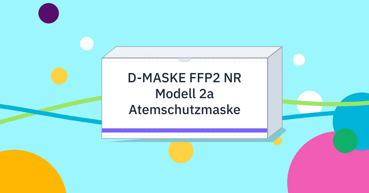 Symbolbild: Packung mit der Aufschrift D-MASKE FFP2 NR Modell 2a Atemschutzmaske (PZN 17918937) – Verfügbarkeit und Bezug in Apotheken in Frankfurt am Main