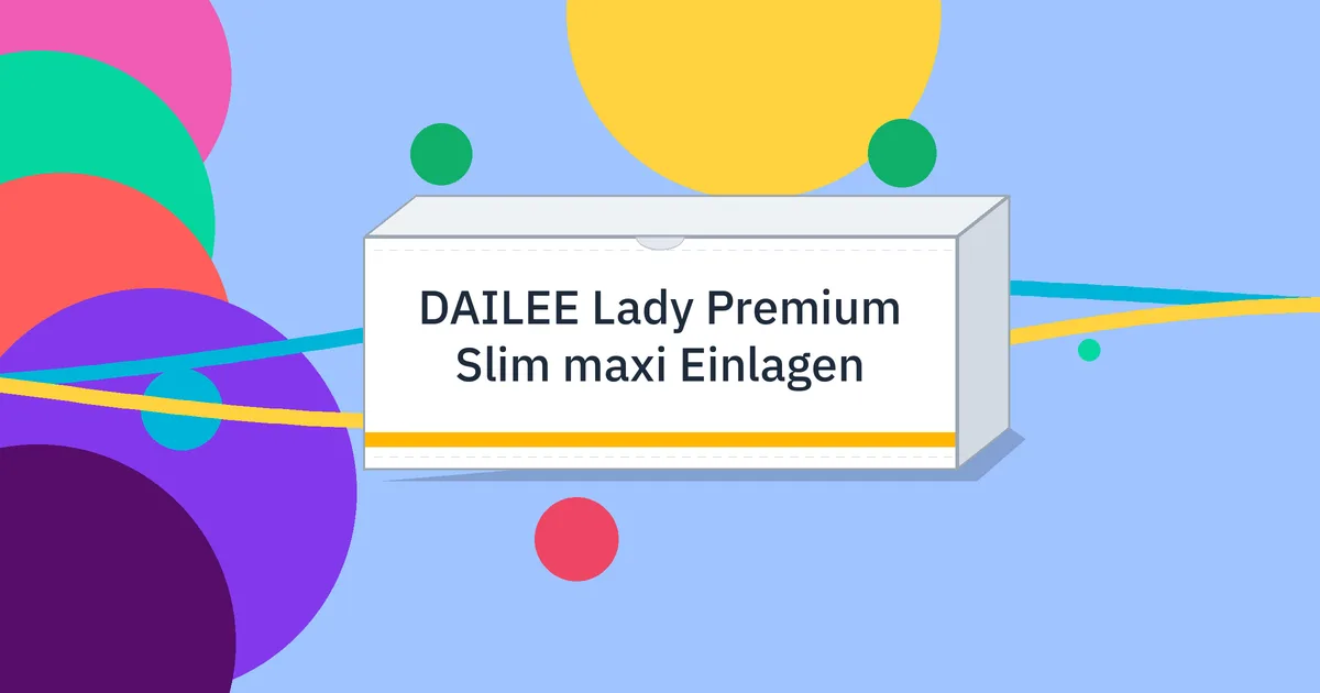 Symbolbild: Packung mit der Aufschrift DAILEE Lady Premium Slim maxi Einlagen (PZN 18194789) – Verfügbarkeit und Bezug in Apotheken in Frankfurt am Main
