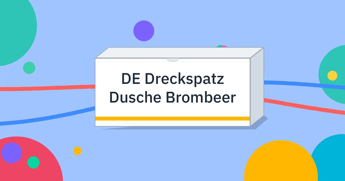 Symbolbild: Packung mit der Aufschrift DE Dreckspatz Dusche Brombeer (PZN 17922347) – Verfügbarkeit und Bezug in Apotheken in Frankfurt am Main