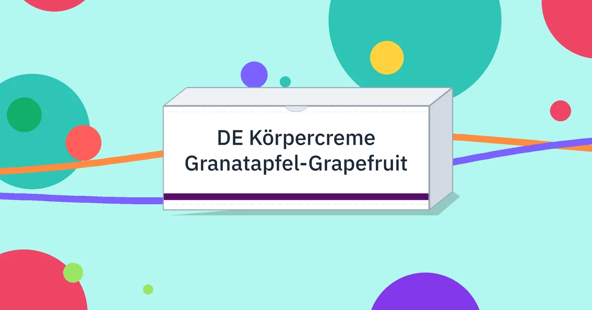 Symbolbild: Packung mit der Aufschrift DE Körpercreme Granatapfel-Grapefruit (PZN 12350998) – Verfügbarkeit und Bezug in Apotheken in Frankfurt am Main