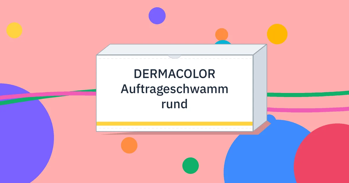 Symbolbild: Packung mit der Aufschrift DERMACOLOR Auftrageschwamm rund (PZN 15818456) – Verfügbarkeit und Bezug in Apotheken in Frankfurt am Main