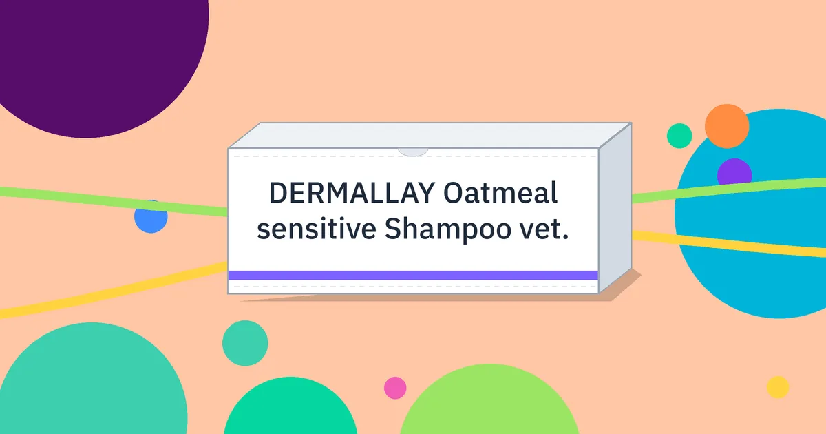 Symbolbild: Packung mit der Aufschrift DERMALLAY Oatmeal sensitive Shampoo vet. (PZN 16627793) – Verfügbarkeit und Bezug in Apotheken in Frankfurt am Main