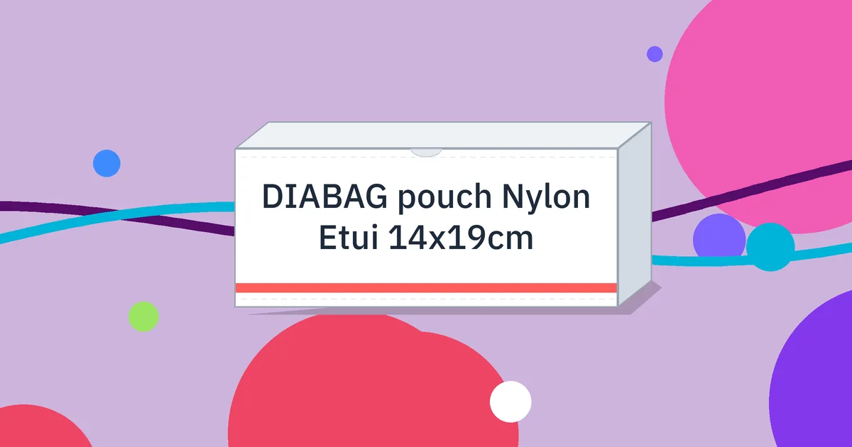 Symbolbild: Packung mit der Aufschrift DIABAG pouch Nylon Etui 14x19cm (PZN 10328173) – Verfügbarkeit und Bezug in Apotheken in Frankfurt am Main