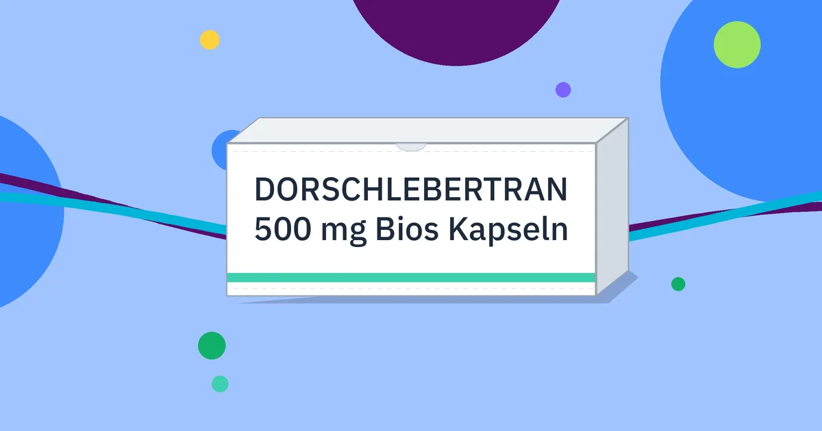 Symbolbild: Packung mit der Aufschrift DORSCHLEBERTRAN 500 mg Bios Kapseln (PZN 14364970) – Verfügbarkeit und Bezug in Apotheken in Frankfurt am Main