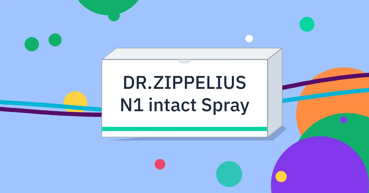 Symbolbild: Packung mit der Aufschrift DR.ZIPPELIUS N1 intact Spray (PZN 09292323) – Verfügbarkeit und Bezug in Apotheken in Frankfurt am Main