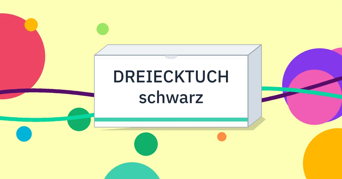 Symbolbild: Packung mit der Aufschrift DREIECKTUCH schwarz (PZN 03055042) – Verfügbarkeit und Bezug in Apotheken in Frankfurt am Main