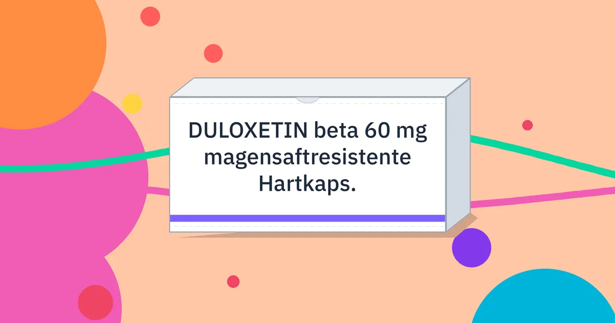 Symbolbild: Packung mit der Aufschrift DULOXETIN beta 60 mg magensaftresistente Hartkaps. (PZN 11223631) – Verfügbarkeit und Bezug in Apotheken in Frankfurt am Main