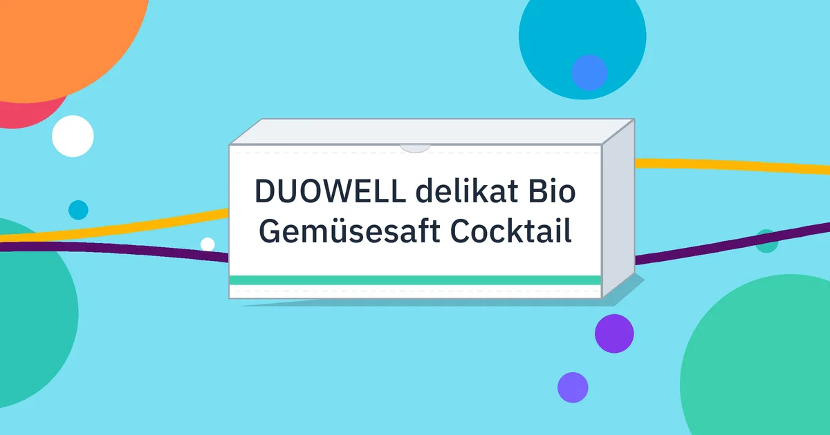 Symbolbild: Packung mit der Aufschrift DUOWELL delikat Bio Gemüsesaft Cocktail (PZN 11191173) – Verfügbarkeit und Bezug in Apotheken in Frankfurt am Main