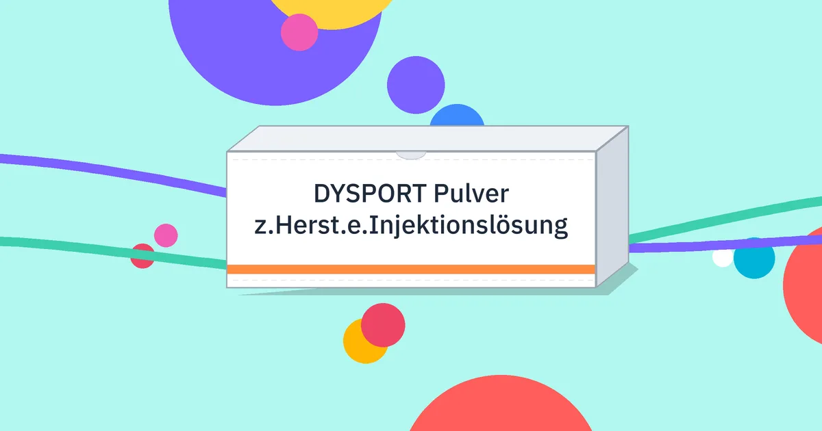 Symbolbild: Packung mit der Aufschrift DYSPORT Pulver z.Herst.e.Injektionslösung (PZN 03500306) – Verfügbarkeit und Bezug in Apotheken in Frankfurt am Main