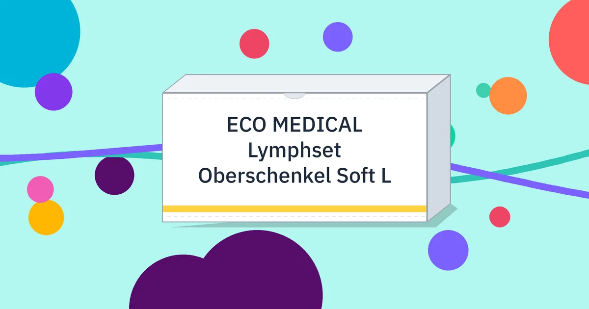 Symbolbild: Packung mit der Aufschrift ECO MEDICAL Lymphset Oberschenkel Soft L (PZN 10124186) – Verfügbarkeit und Bezug in Apotheken in Frankfurt am Main