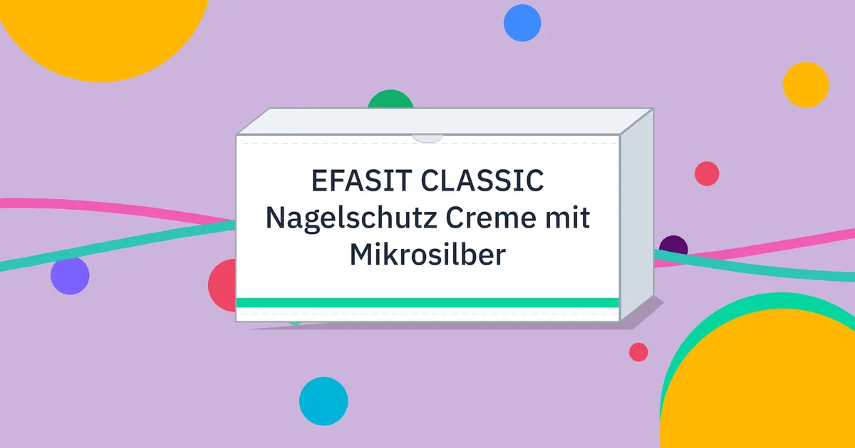 Symbolbild: Packung mit der Aufschrift EFASIT CLASSIC Nagelschutz Creme mit Mikrosilber (PZN 14136045) – Verfügbarkeit und Bezug in Apotheken in Frankfurt am Main